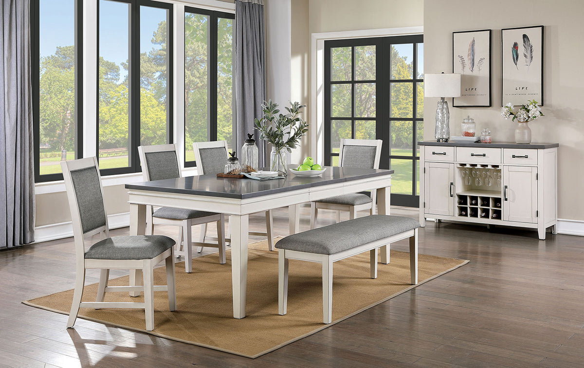 LAKESHORE 6 Pc. Dining Table Set w/ Bench | One Stop Furniture