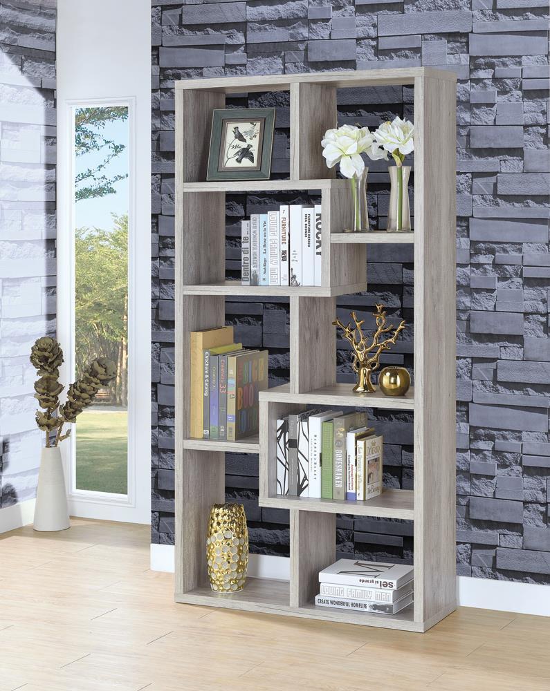 Transitional Grey Driftwood Bookcase | One Stop Furniture